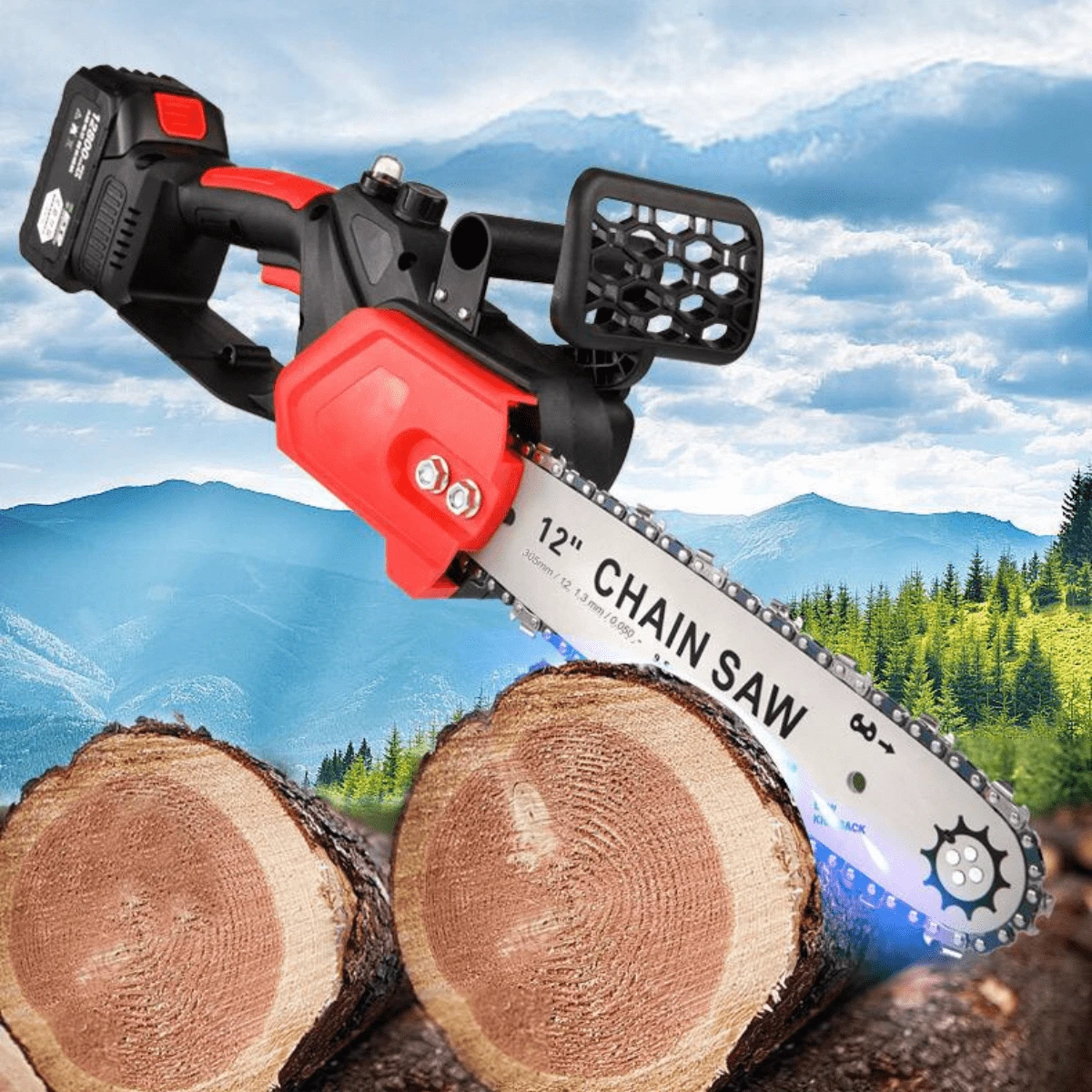 Electric Chainsaw, 12 Inch Cordless Chainsaw With Brushless Motor And 2 ...