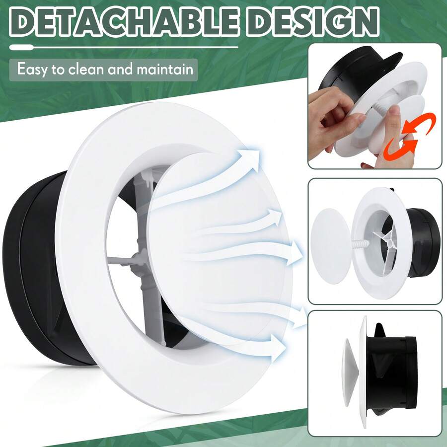 4 Pcs 4 Inch Air Vent Covers, ABS Adjustable Soffit Vent, Soffit Vents ...