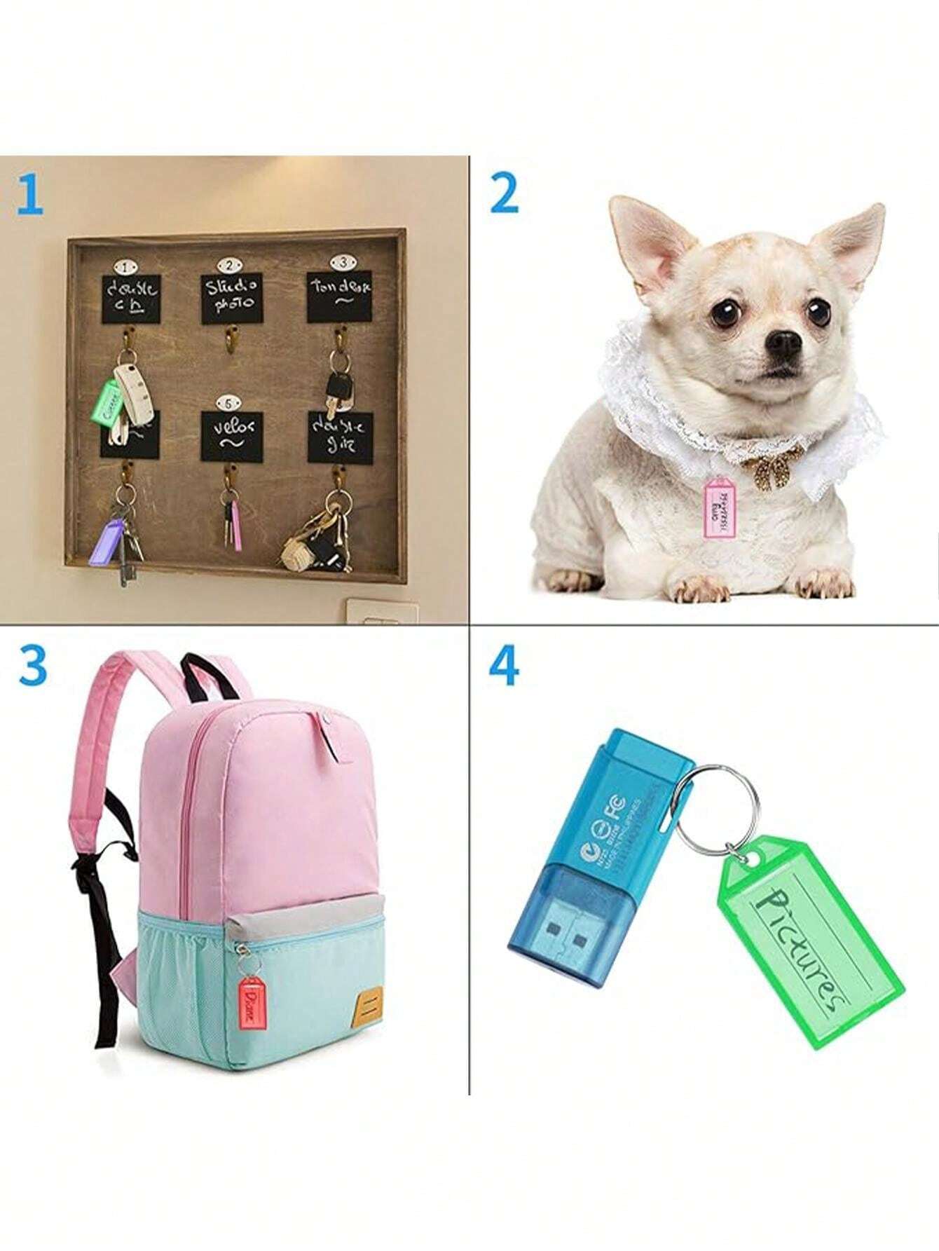 8 Pack Plastic Key Tags, Key Labels With Ring And Label Window, 8 ...