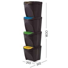 20 Litre Large Stackable Recycling Sorting Colour Coded Plastic Bins ...