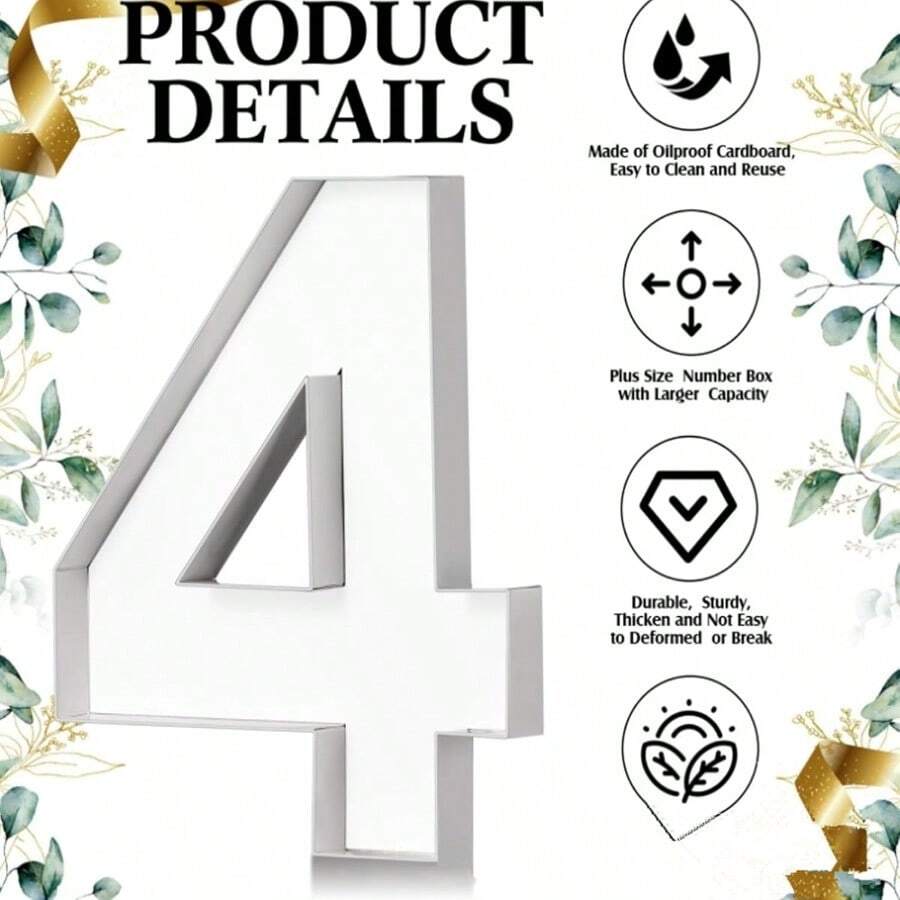 Cardboard Number For 10'',White Paper Number Box For Birthday Party And ...