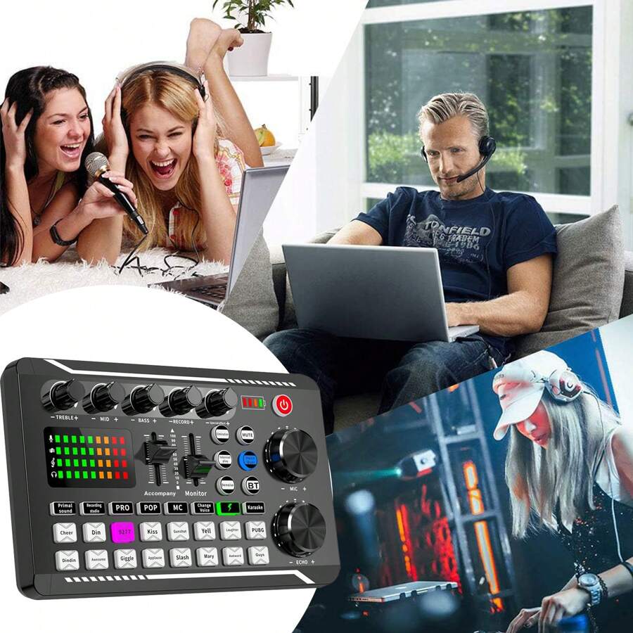 Conjunto de Equipamento para Podcast, Mixer de Áudio Todo em Um ...