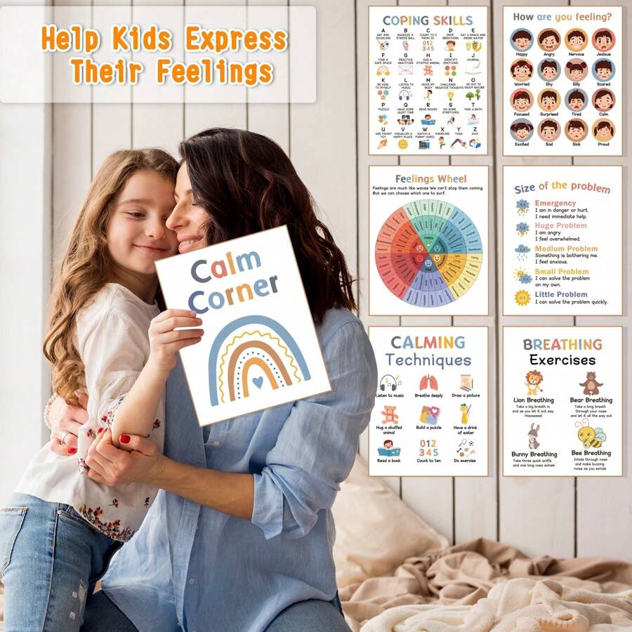 9 Calming Corner Posters Classroom, Calm Down Corner Feelings Chart For ...