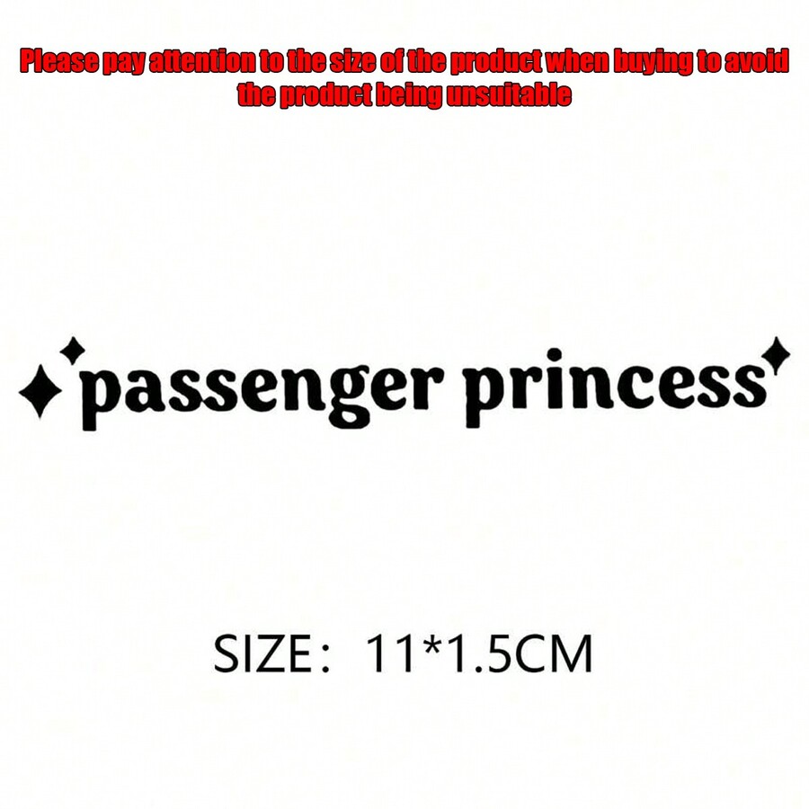 Car Reflector Sticker, Beautiful "Passenger Princess" Text Sticker, Car ...