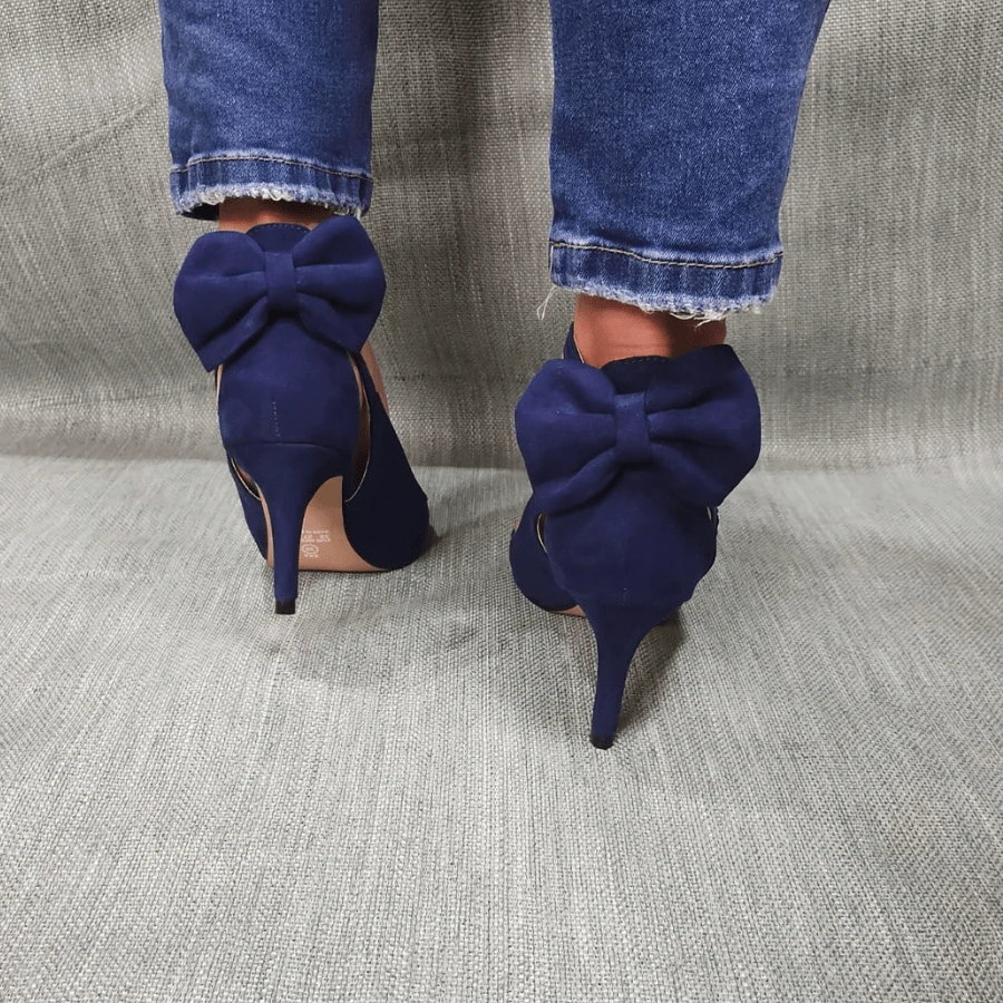 Navy Blue Bow Pump With 7cm Heel | SHEIN USA