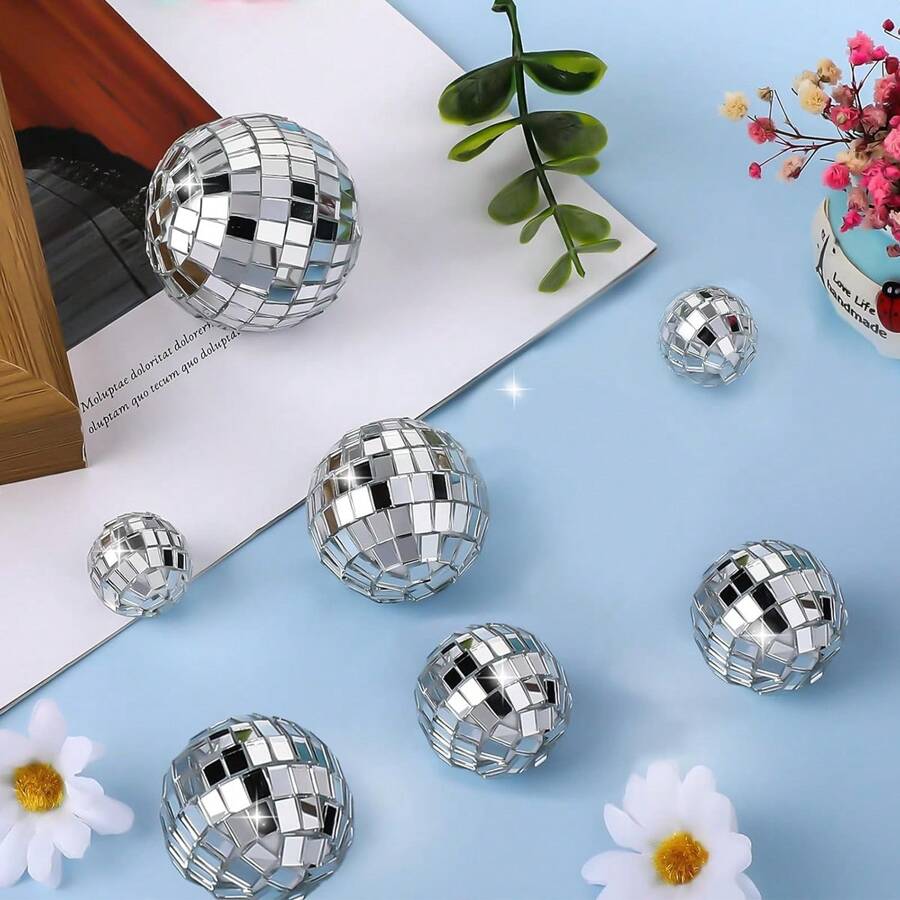 20 Pcs Mirror Disco Balls Ornament Mardi Gras Mini Small Disco Ball ...
