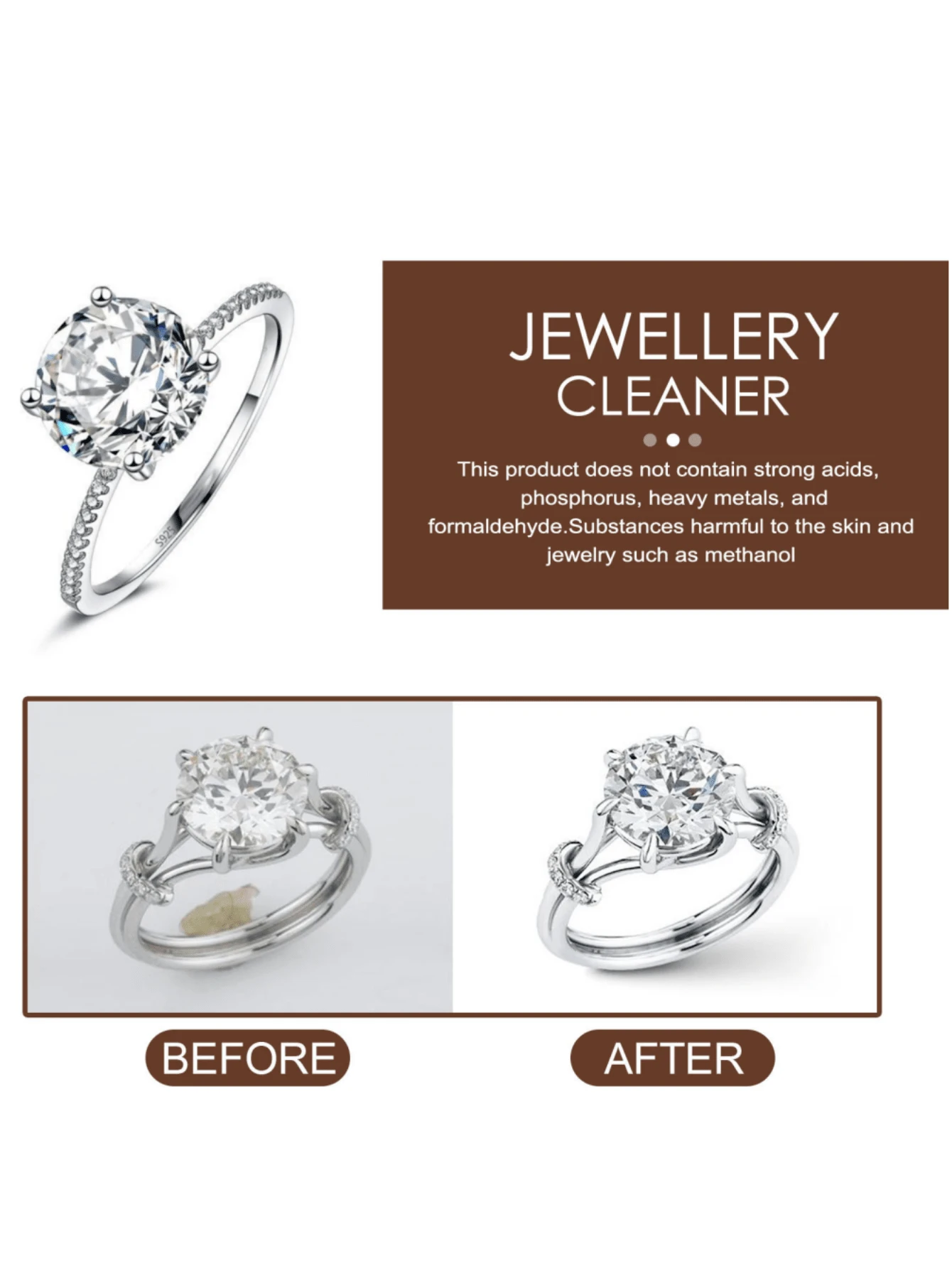 Jewelry Cleaner, Gold Necklace Ring Dial Maintenance Cleaning Rust ...