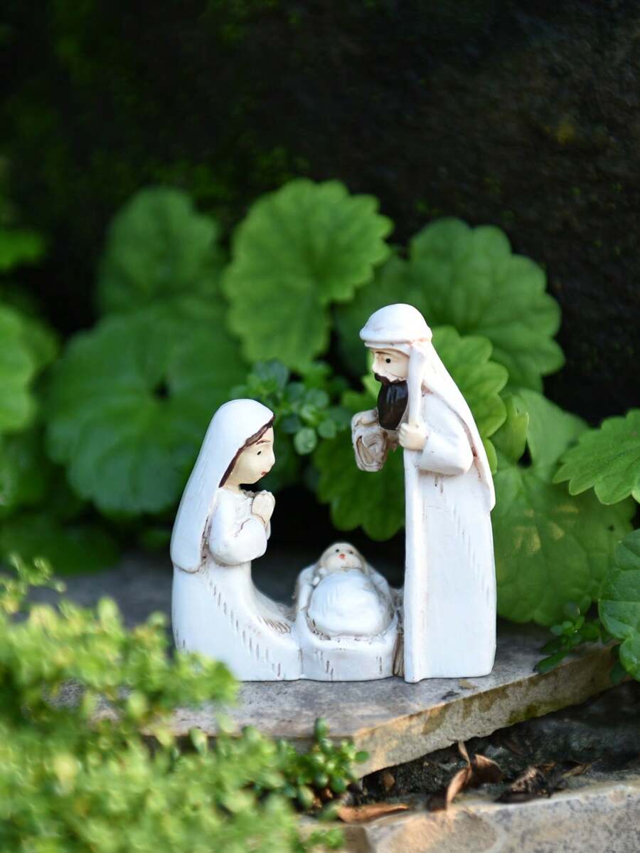 1pc Resin Nativity Scene Model: Cute Tabletop Display For Easter ...