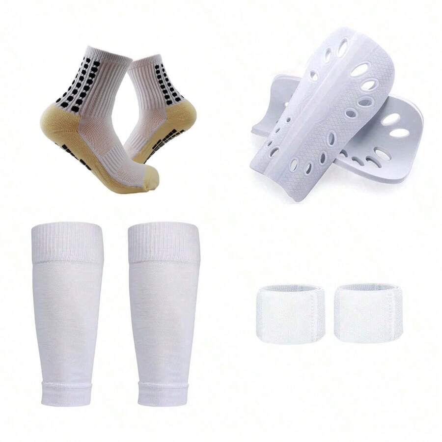 1 Set Soccer Grip Socks, Shin Guards, Pre-Cut Sock Sleeves, And Guard ...