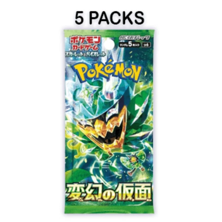 5 Pack Mask Of Change Loose Booster Pack Japanese Pokemon Trading Card ...