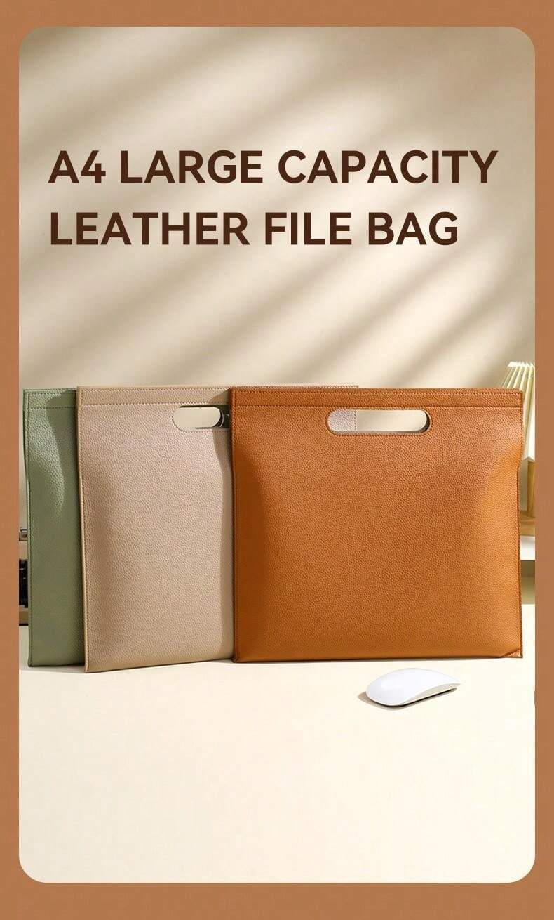 Leather Briefcase, Minimalist Design, High Capacity, High Aesthetic ...