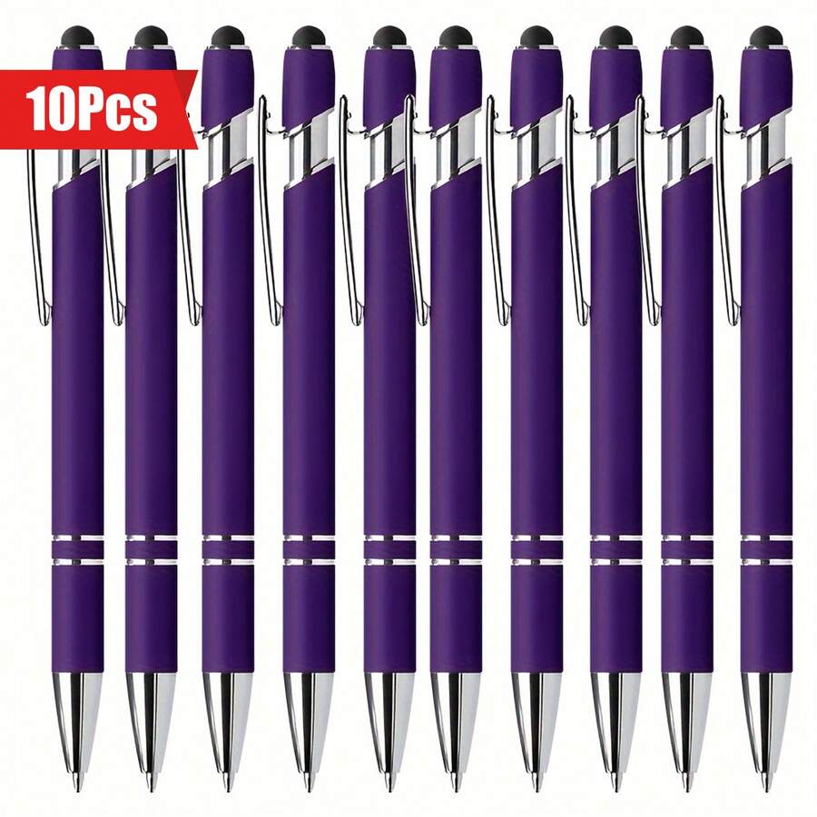 10pcs Premium Business Ballpoint Pens, Deep Purple Color With Touch ...