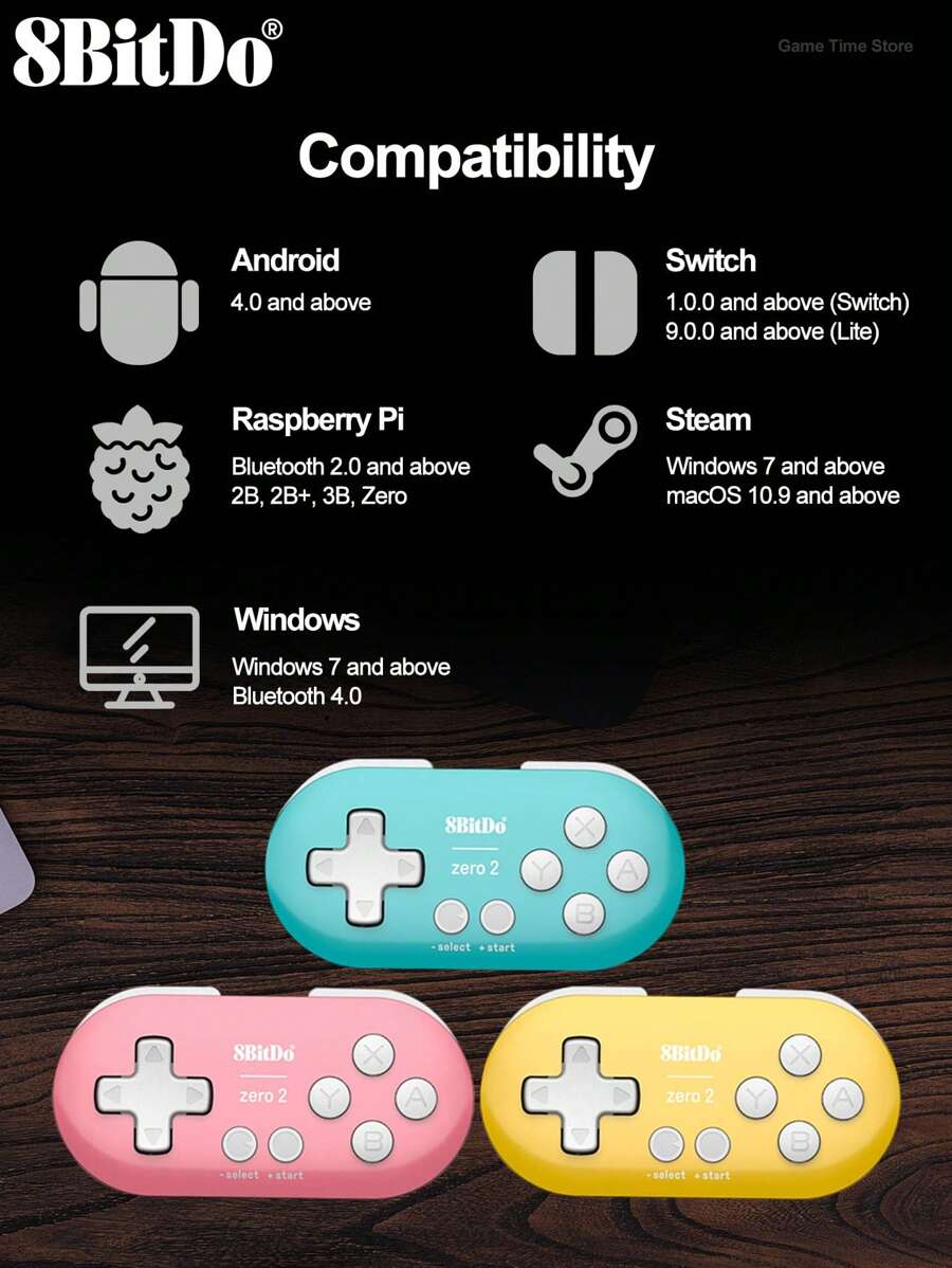 8bitdo Controles de juego 8BitDo Switch compatibles con Switch, PC, Steam, Windows 7, 8, 10, 11 ...