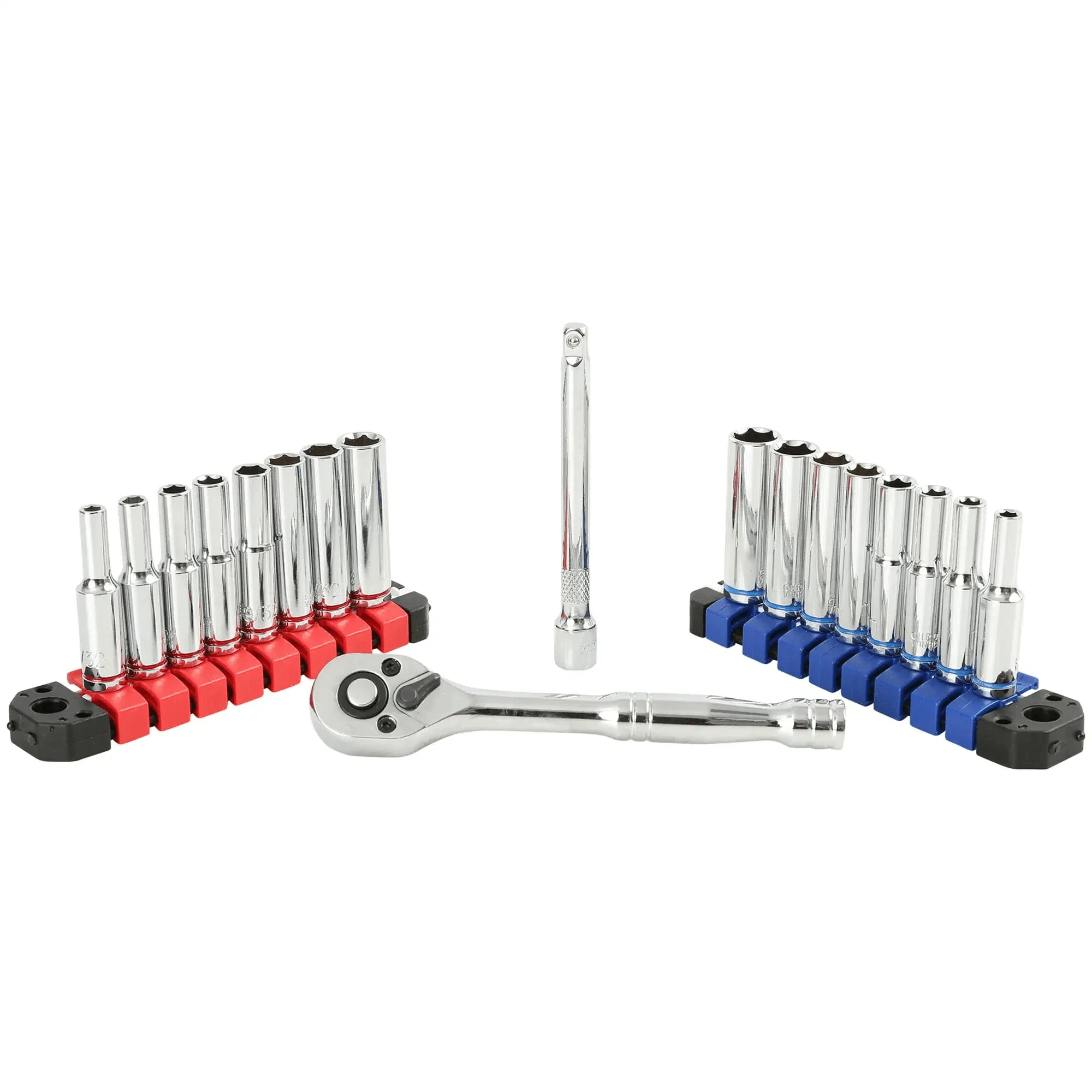 Hyper Tough 20-Piece 1/4-Inch Drive Ratchet And Deep Socket Set, SAE ...