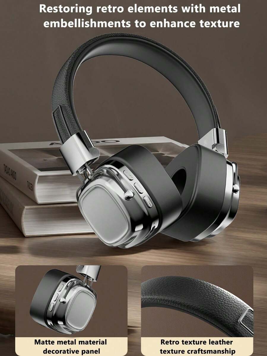 G66 Portable Square Headset Vintage Wind Wireless Bluetooth 5.3 Headset ...