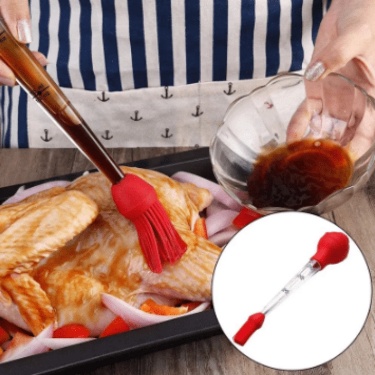 Large Turkey Drip Tube With Cleaning Brush And Needle - Silicone Drip ...