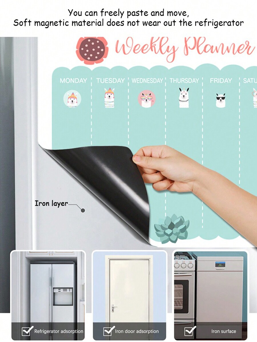 Soft Magnetic Fridge Planner Weekly Schedule Memo Board, Minimalist INS ...