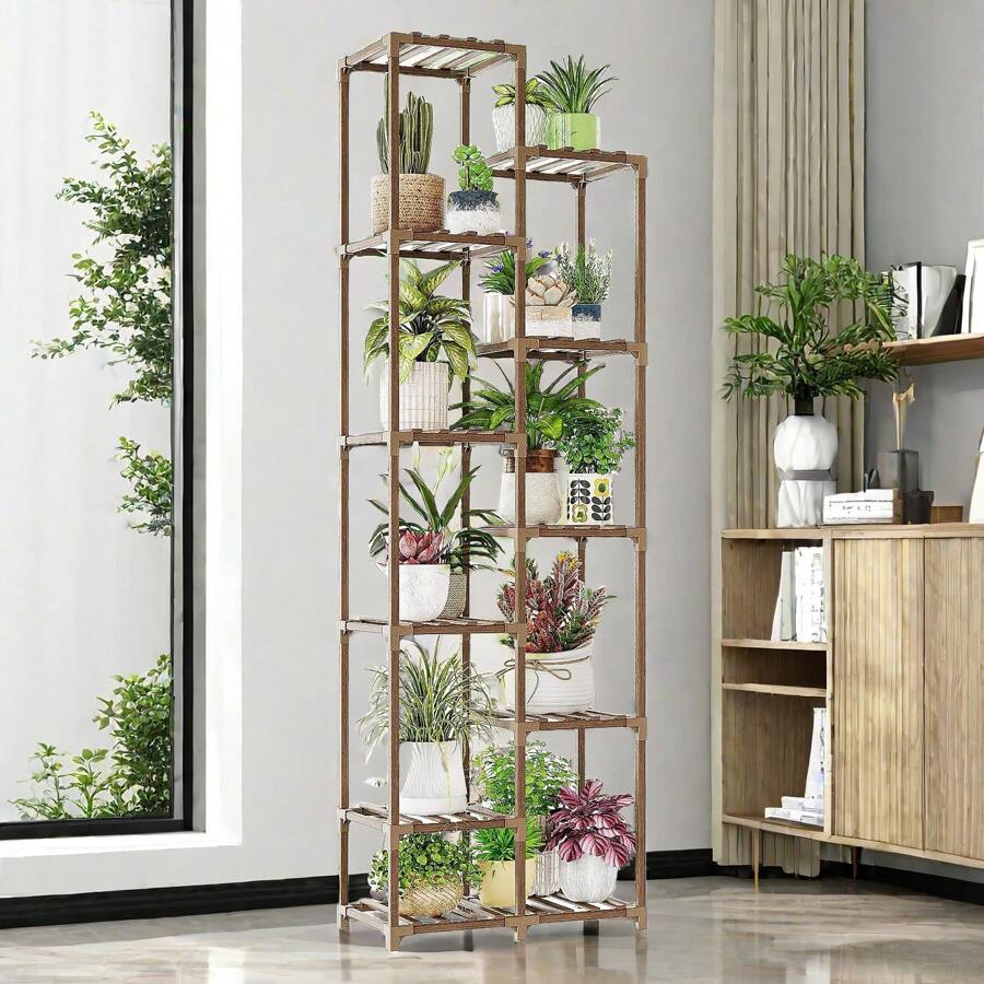 Plant Stand Indoor 72'' Tall Plant Shelf Outdoor Large Wood Plant Rack ...