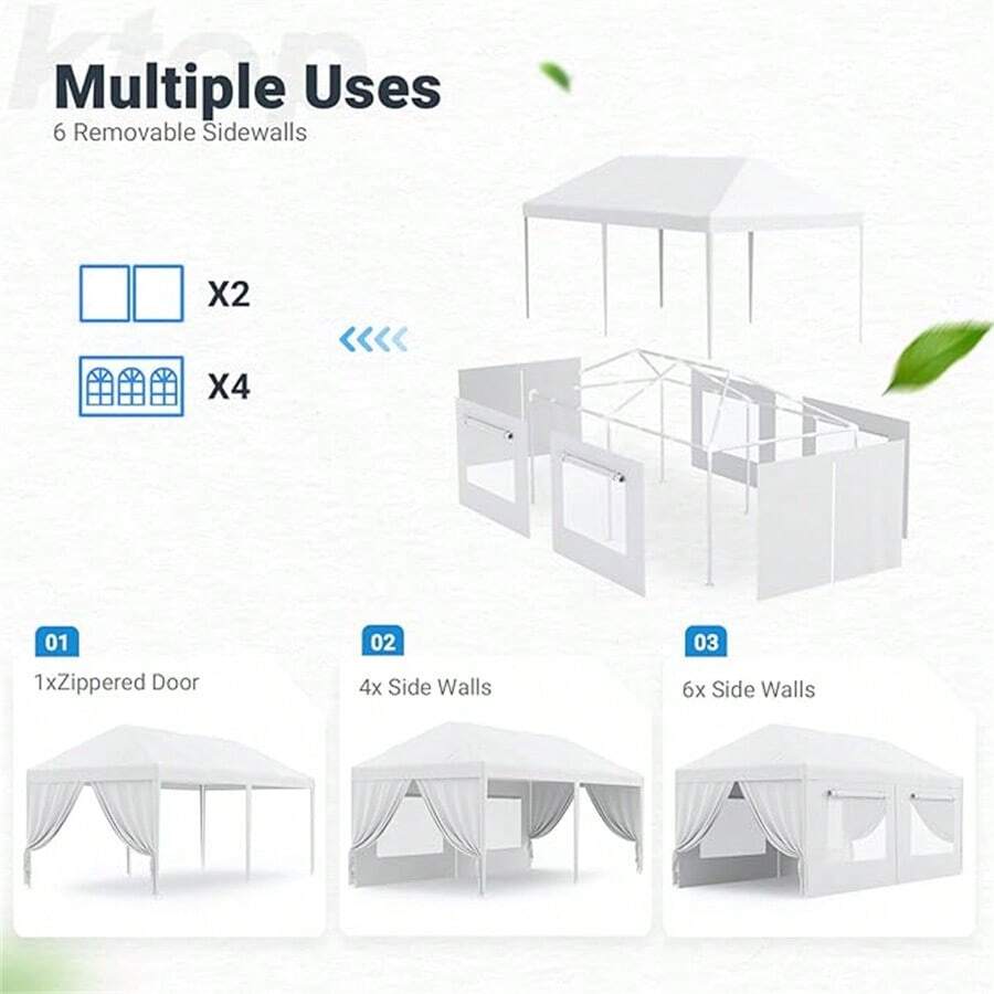 Outdoor 10x20ft Heavy Duty Party Tent With Roll-Up Ventilated Mesh ...