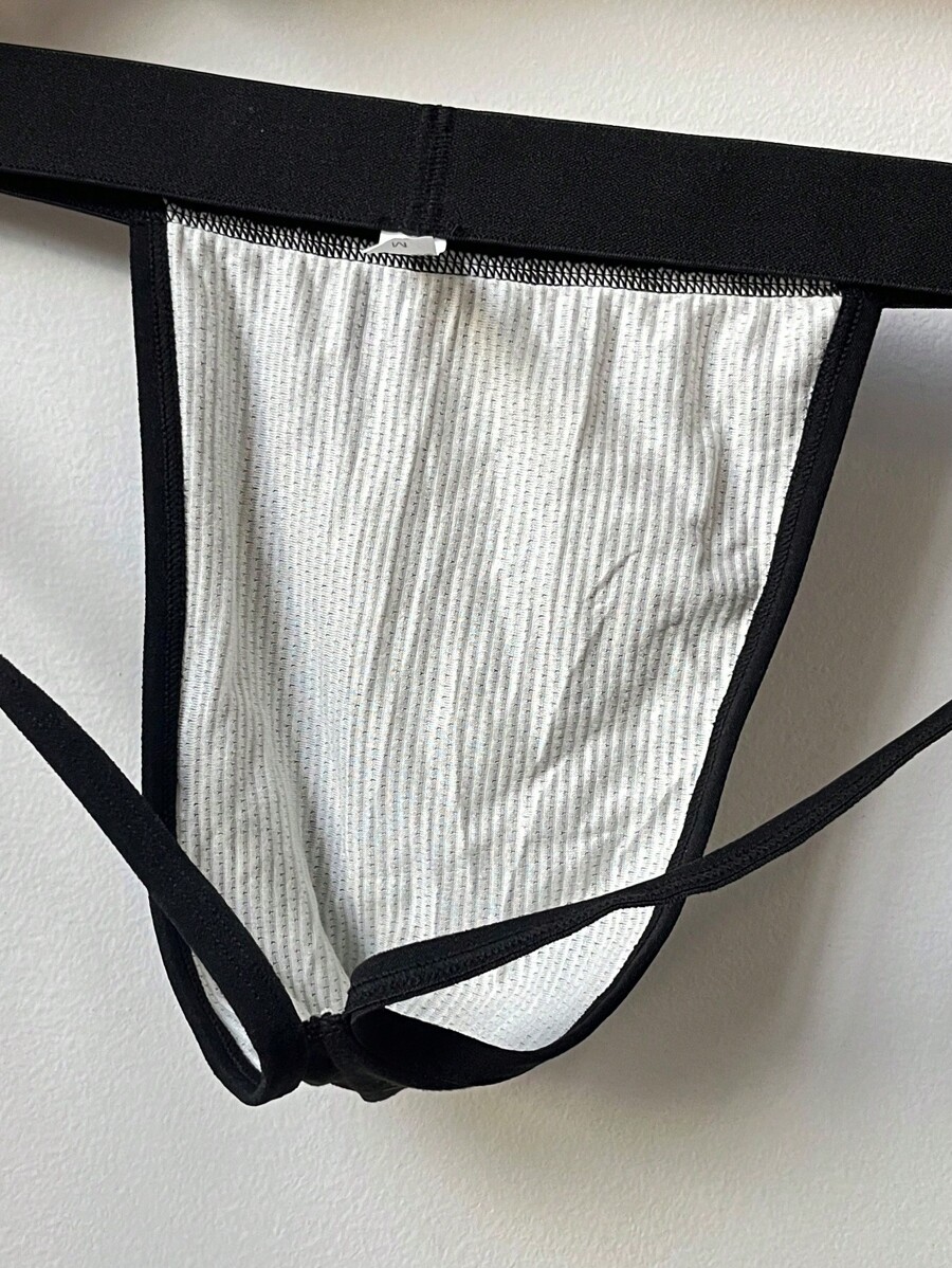 Men's Sexy Thong Thin Breathable Back Full Hollow Erotic Panties Fun Crotch Printing | SHEIN UK