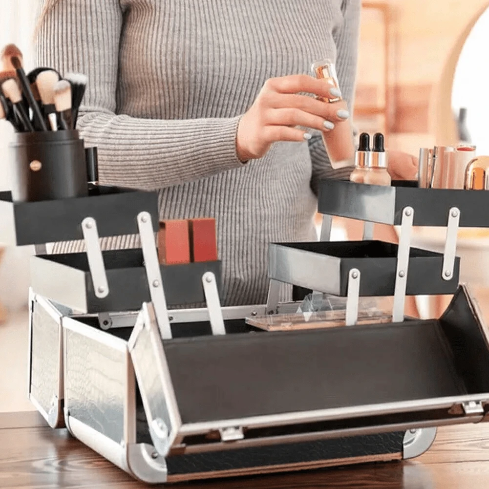 Extra Large Vanity Case Beauty Box Make Up Cosmetic Nail Storage ...