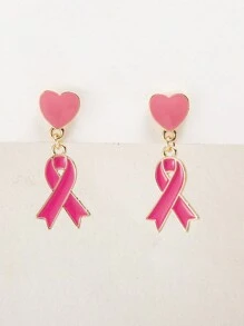 1 Pair Fashion Ombre Pink, Red, Orange, Purple Dopamine Heart Ribbon ...