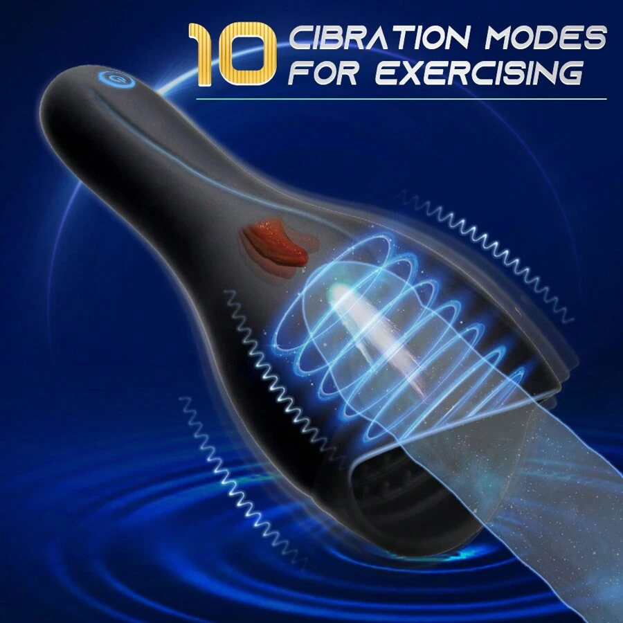 Automatic Penis Trainer Tongue Licking Penis Stimulator 360° Rotating Glans Endurance Trainer