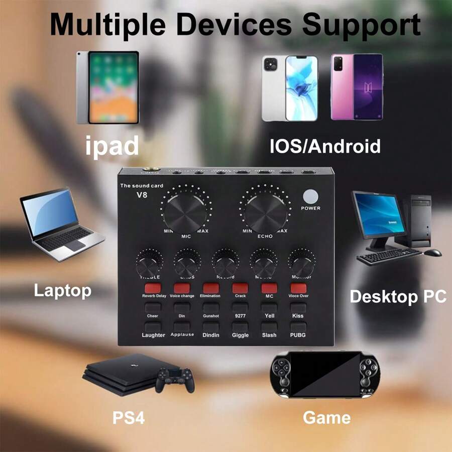 The Podcast Device Kit With Podcast Microphone And V8 Sound Card, Voice ...