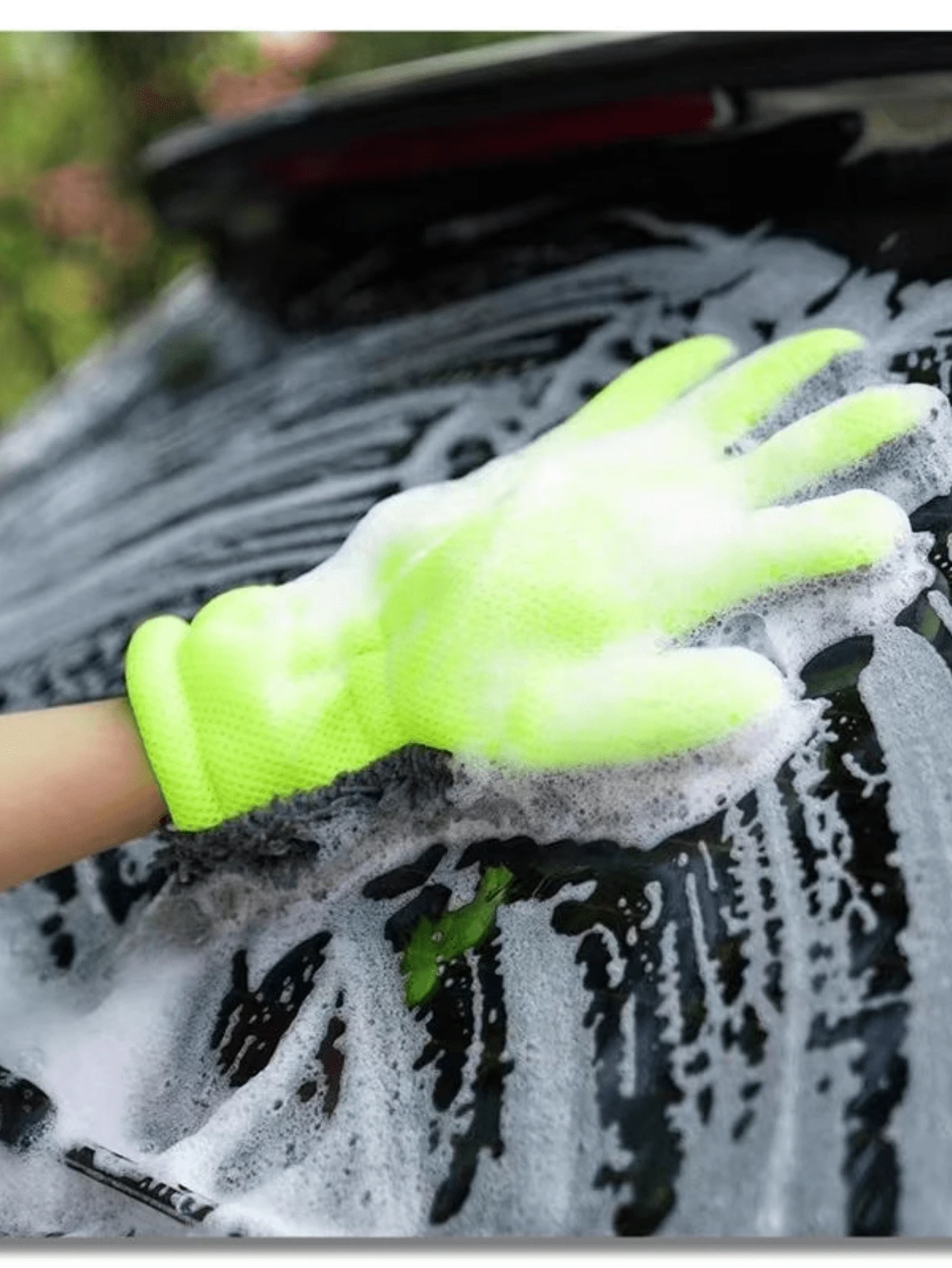 Microfiber 5-Finger Car Wash Gloves Thick Plush Scratch-Resistant ...