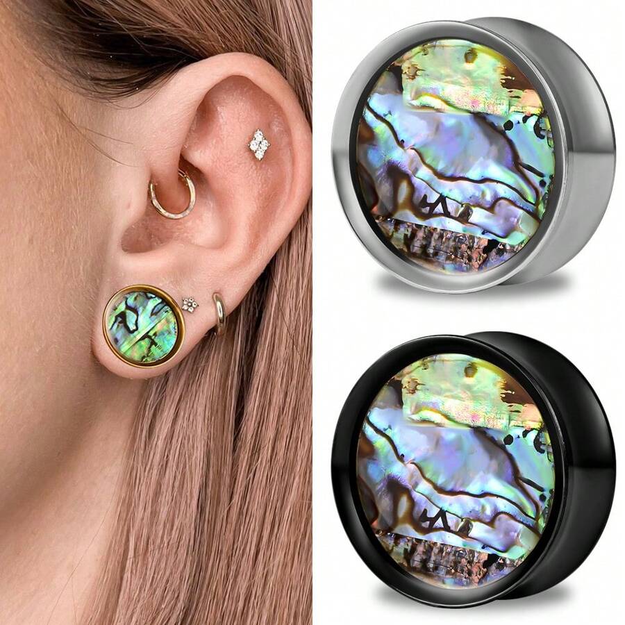 2 PIEZAS Tapones perforados con conchas de acero inoxidable 316 de ...