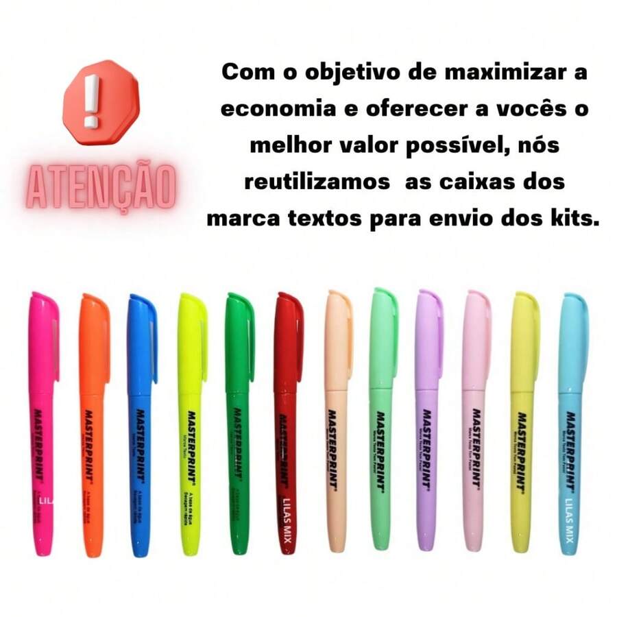 Kit Marca Textos 24 cores Masterprint (12 Neon + 12 pastéis) | SHEIN Brasil