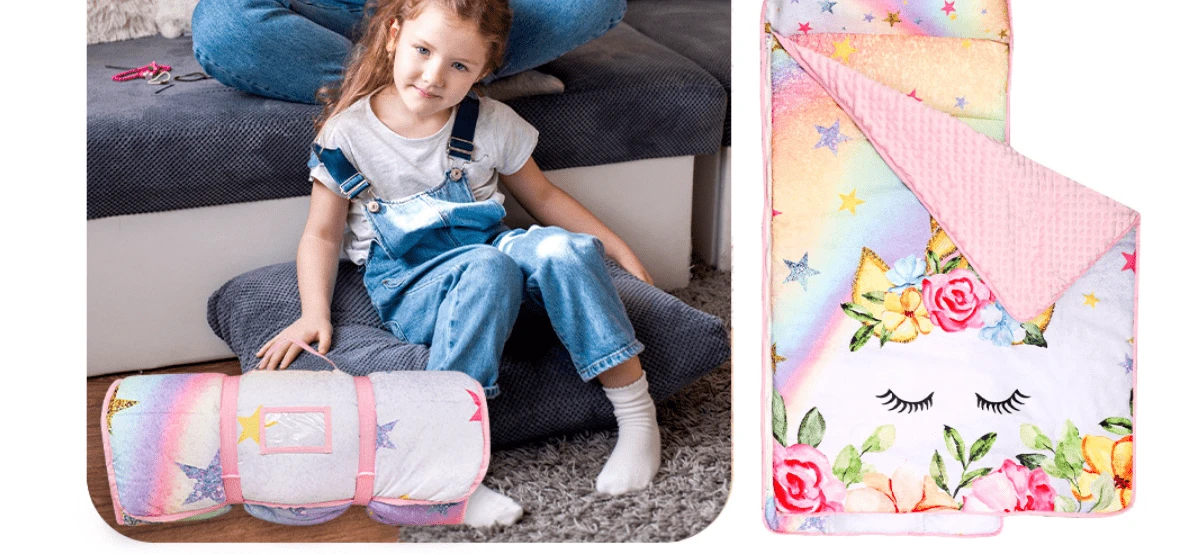 Colchoneta de siesta para niños pequeños con almohada y manta ...