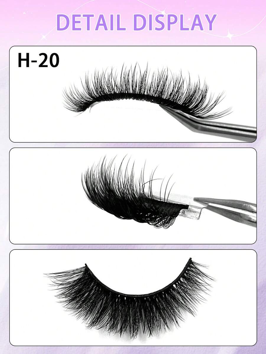 5 Pairs Full Strip Lashes 3D Fluffy Eyelashes Wispy Natural Lashes ...