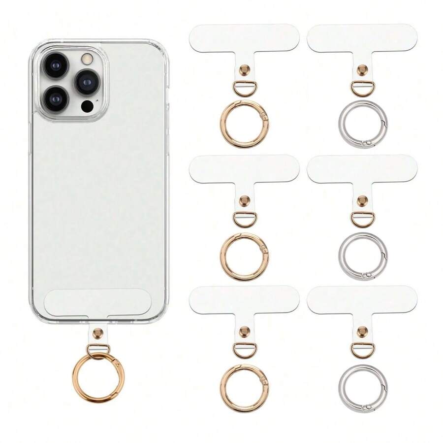 2/6PCS/Set Ouro Prata Cores Telefone Correia Patch Com Anéis De Mola De ...