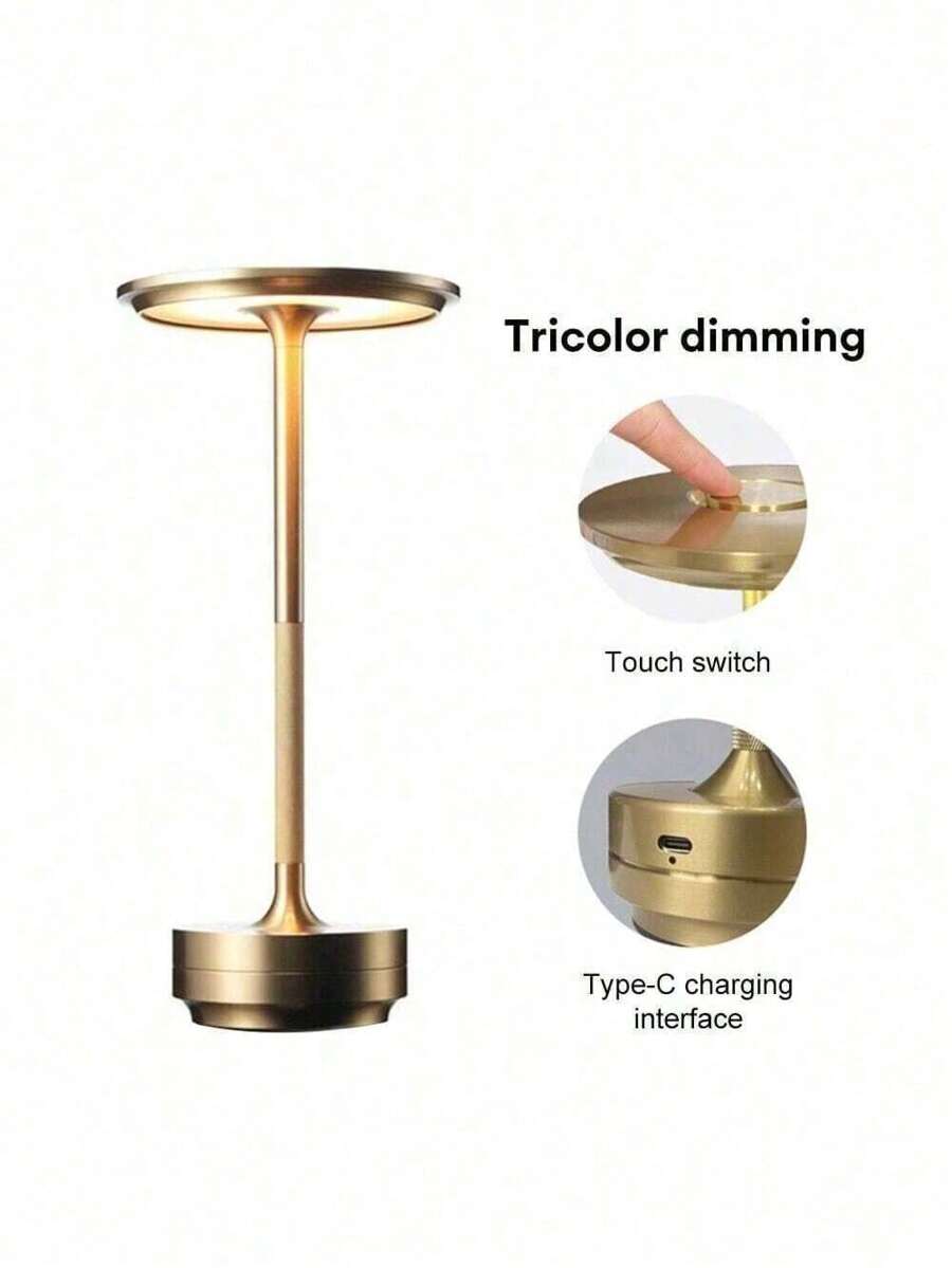 Modern LED Table Lamp Touch Dimmable USB Rechargeable Bar Night Light ...