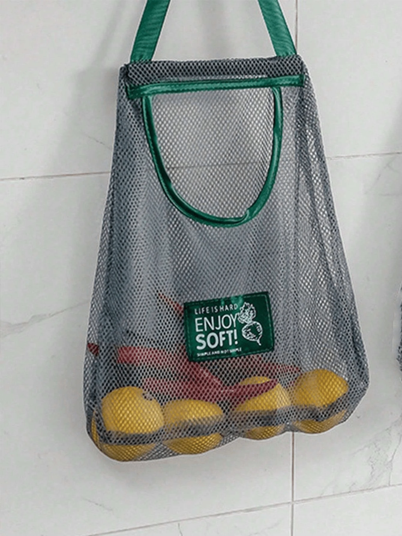 Wall Hanging Mesh Bag, Reusable Mesh Produce Bags Hanging Kitchen ...