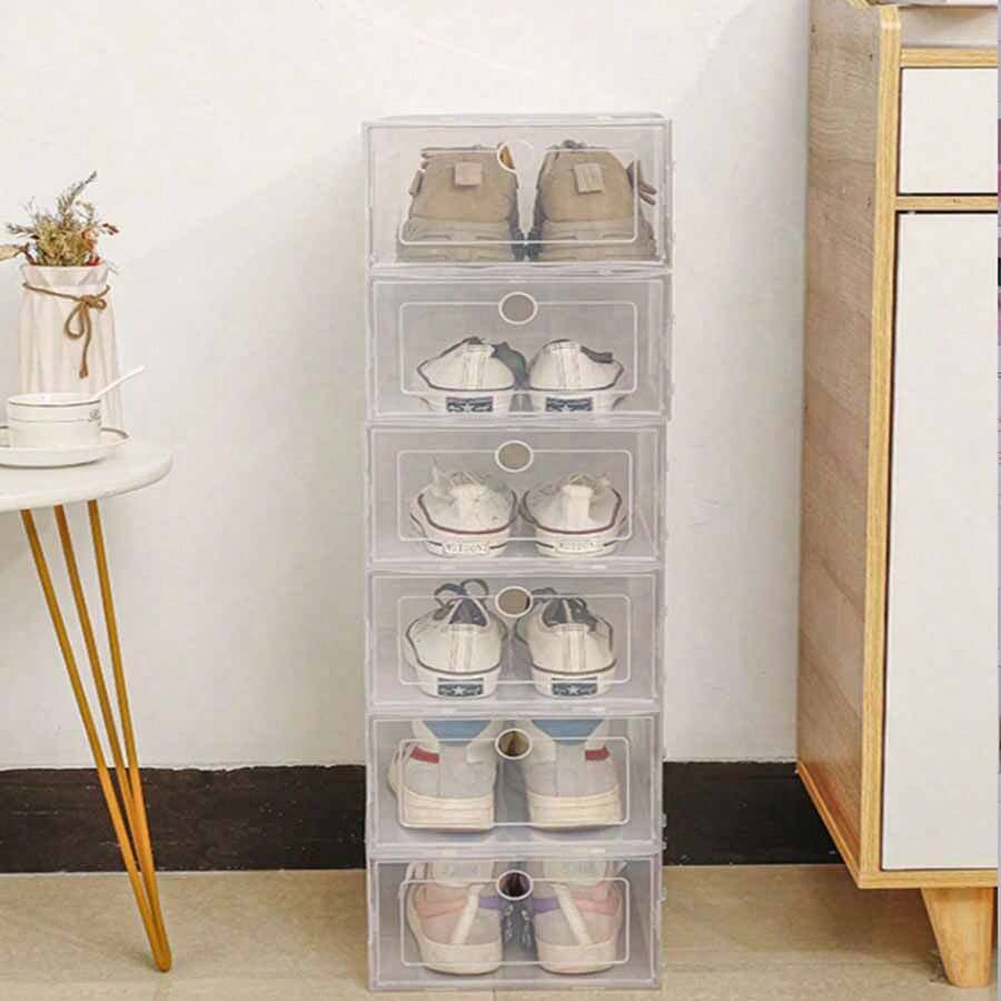 Transparent Flip-Top Basketball Shoes Storage Box, Home Shoe Rack Dust ...