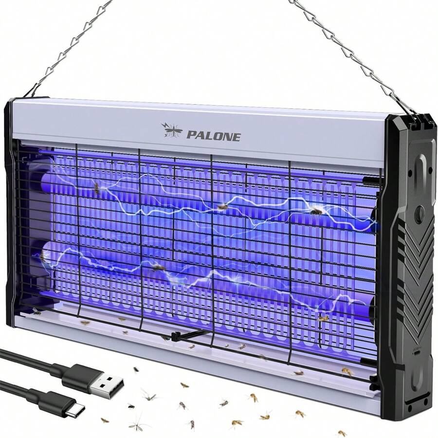 Electric Bug Zapper, 4000V Mosquito Zapper Indoor Outdoor With Hanging ...