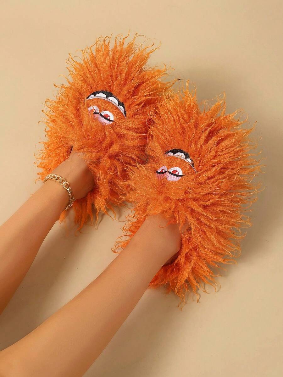 Fluffy Slides For Women, Fluffy Lined Warm Indoor House Slippers, Plus ...