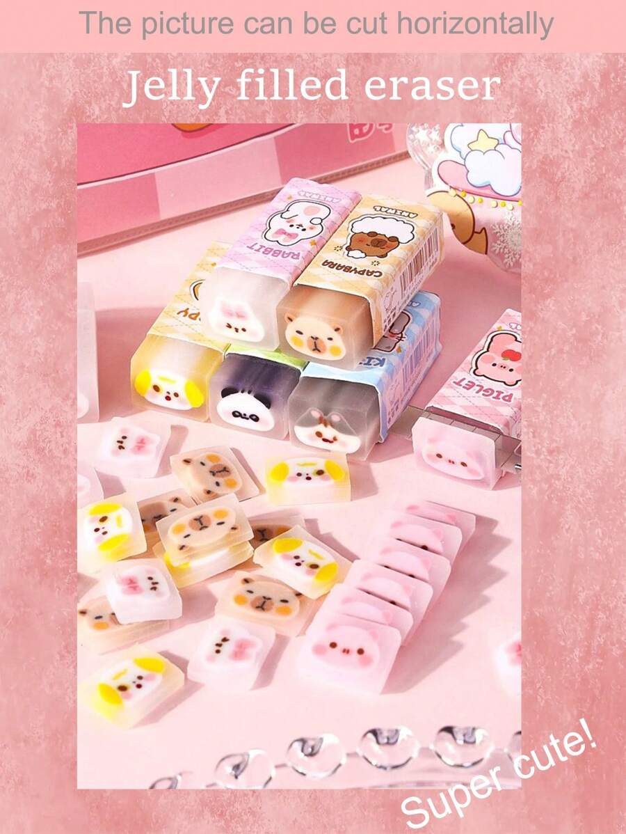Cartoon Jelly Sandwich Eraser That Can Cut Open Cute Student Children's ...