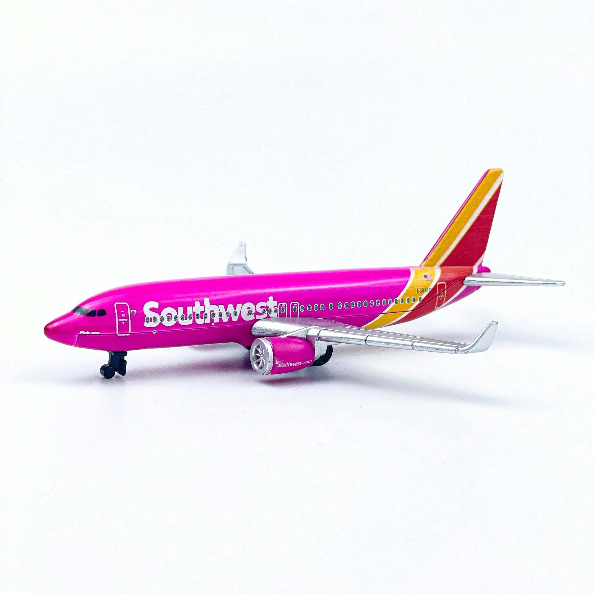 Pink Alloy Metal Airplane Model, Die-Cast Collectible Aircraft Model ...
