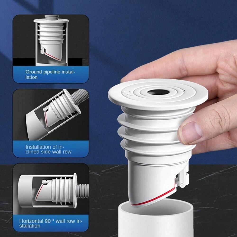 Kitchen Drain Pipe Seal: Plastic Anti-Return Odor Blocker For Washing ...
