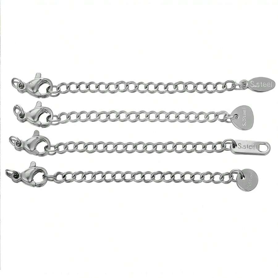 10pcs Stainless Steel Extension Extended Tail Chains Lobster Clasps ...
