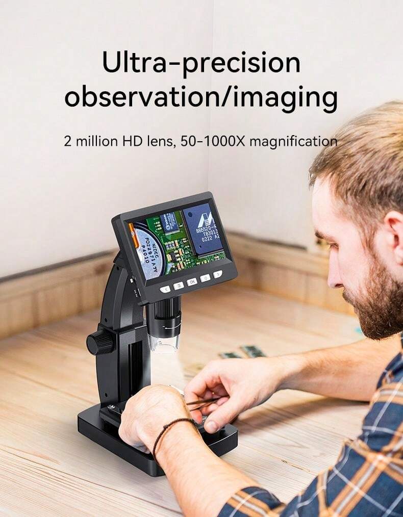 inskam Microscope électronique numérique HD 1000X, 8 LED d'éclairage ...