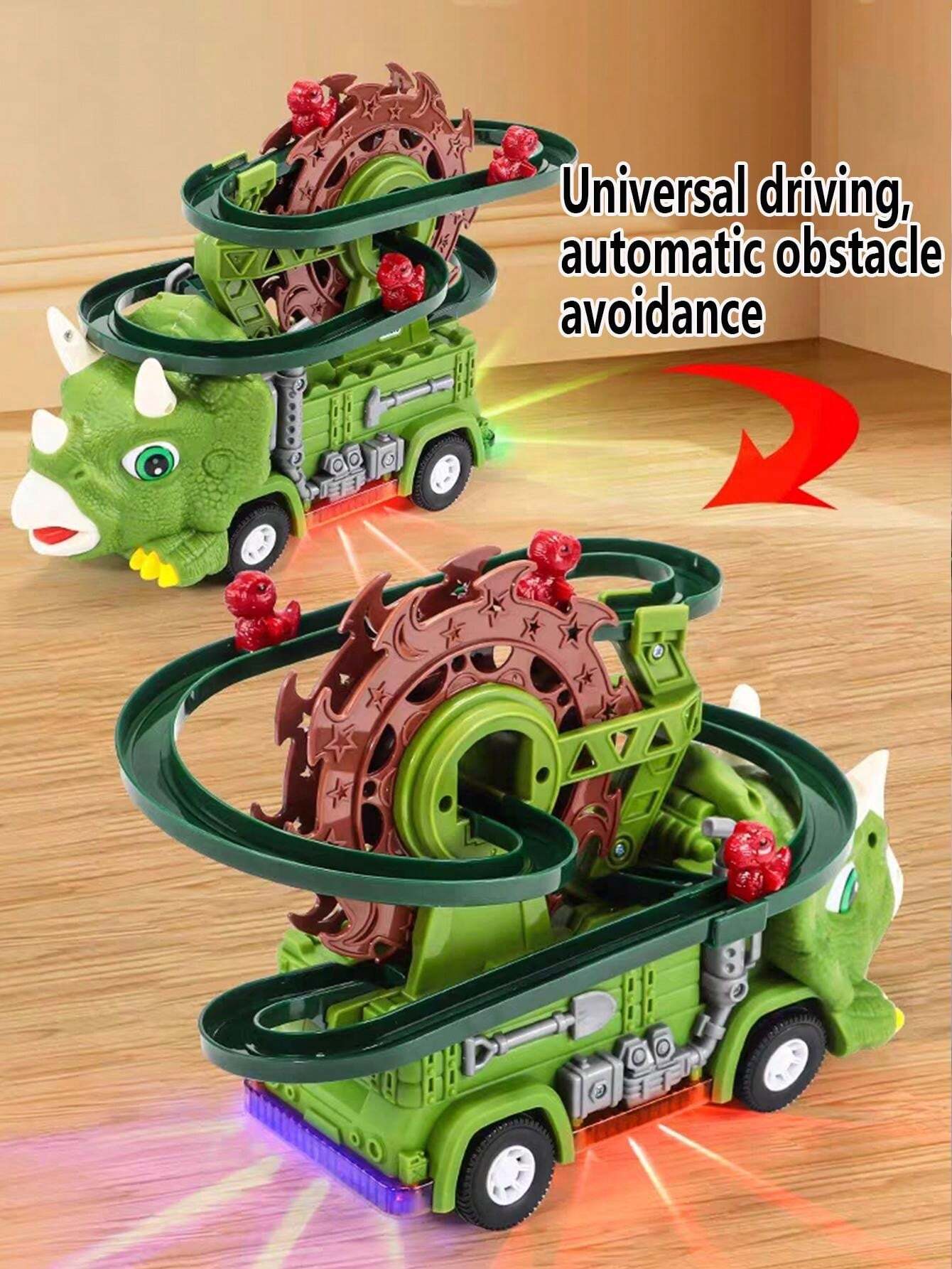 1pc Kids Ferris Wheel & Dinosaur Track Toy Car, Electric Climb Stairs ...