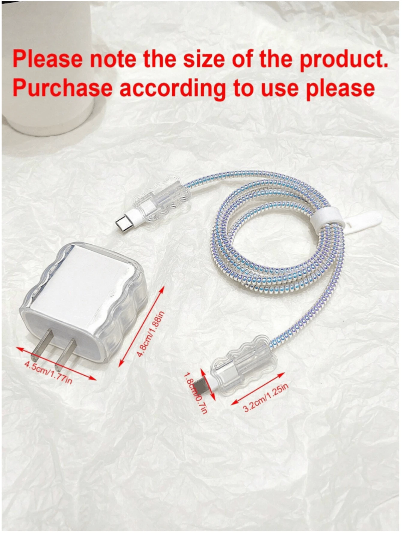 5pcs Minimalist Transparent Wave Shaped Cable Protectors Suitable For ...