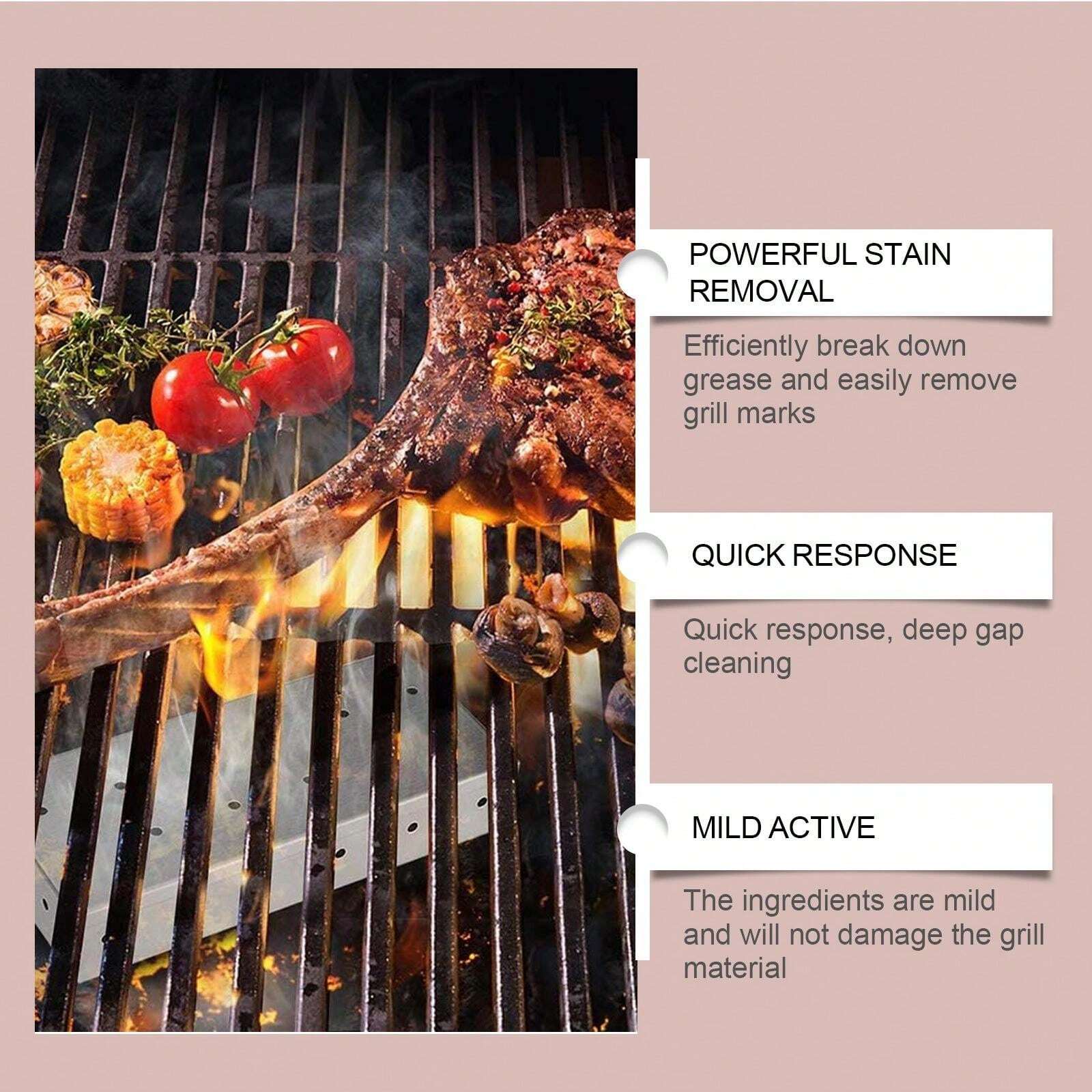 1 Bottiglia Di Spray Pulente Per Barbecue Per Pulire E Rimuovere Oli E ...