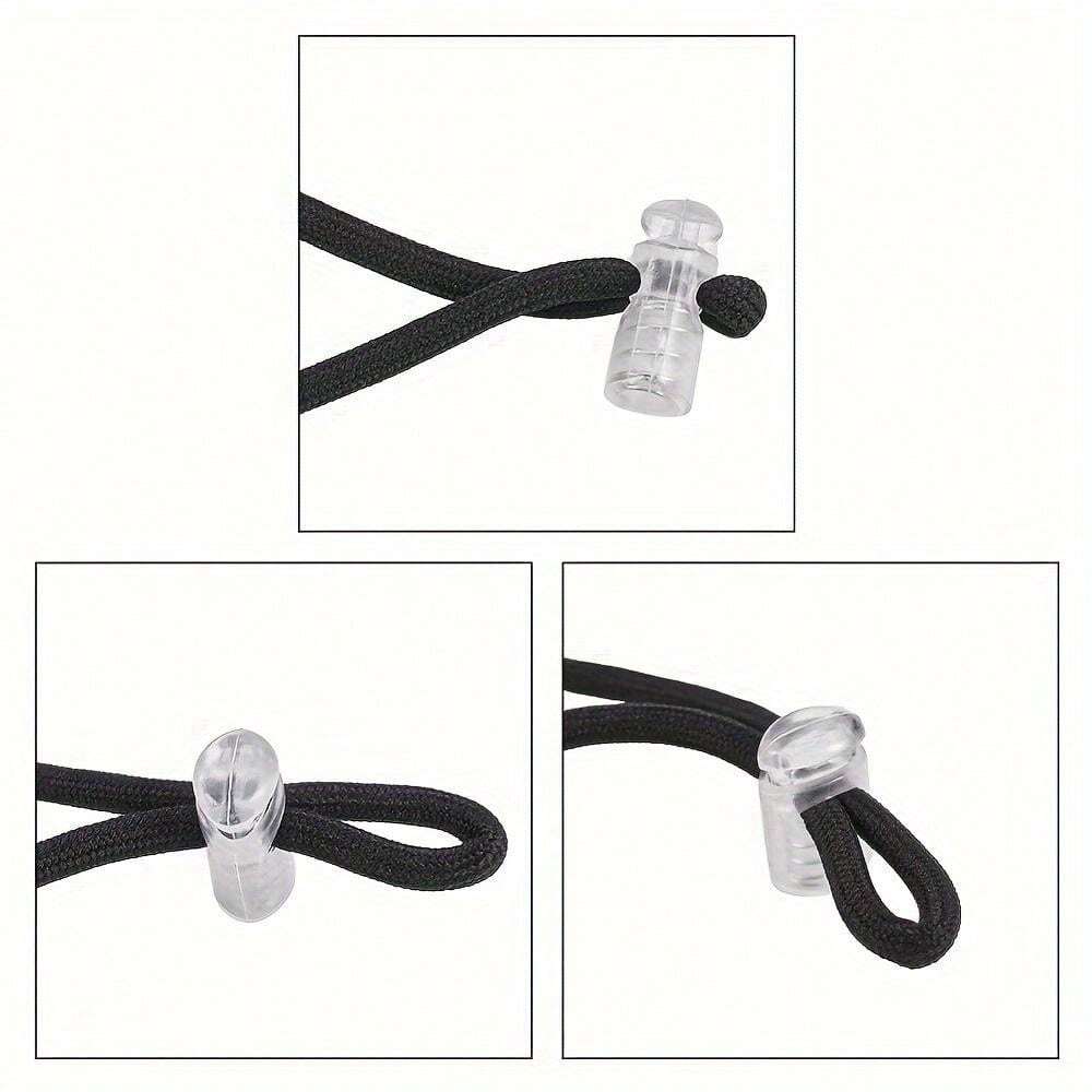 50 PCS Plastic Clear Cord Locks For Drawstring, Spring Toggle Stopper ...