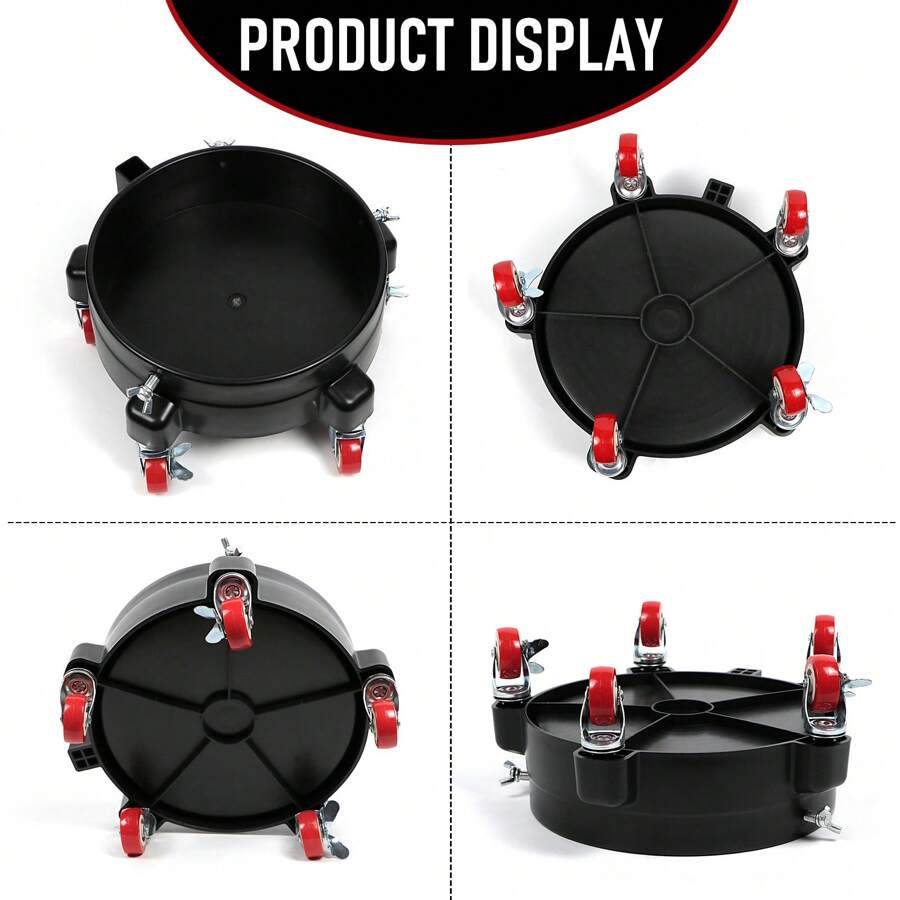 5 Gallon Bucket Dolly With Grit Trap,Removable Rolling Car Wash Buckets ...