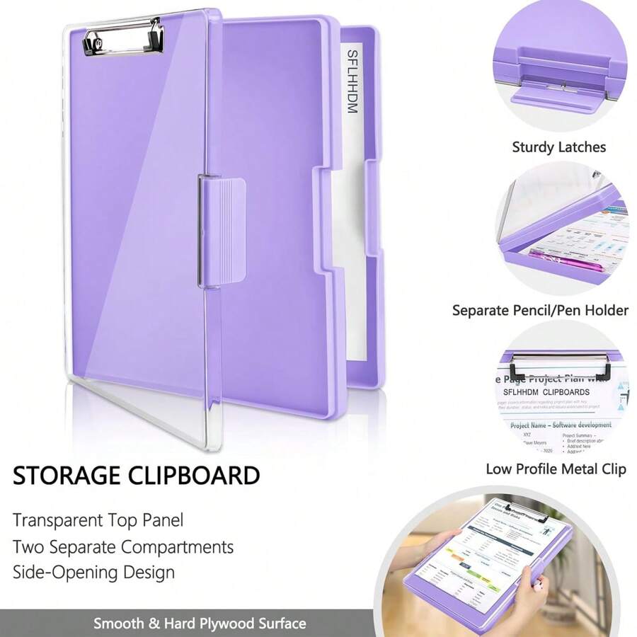 Purple, Writing Board With Storage, With 2 Storage Boxes, Side Opening ...
